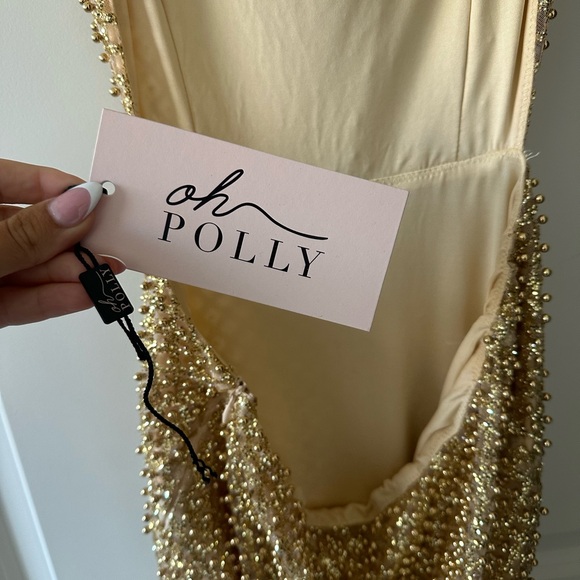 Oh Polly | Dresses | Oh Polly Brand New Elegant Gold Embellished ...